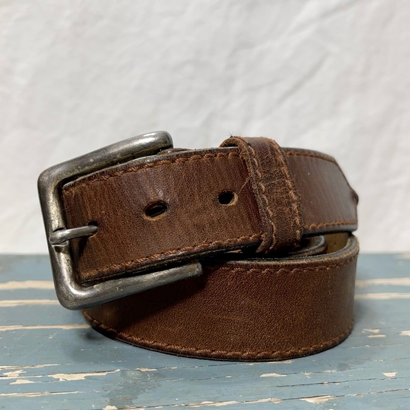 Levi's | Accessories | Vintage Levis Rawhide Leather Belt Silver Steel ...